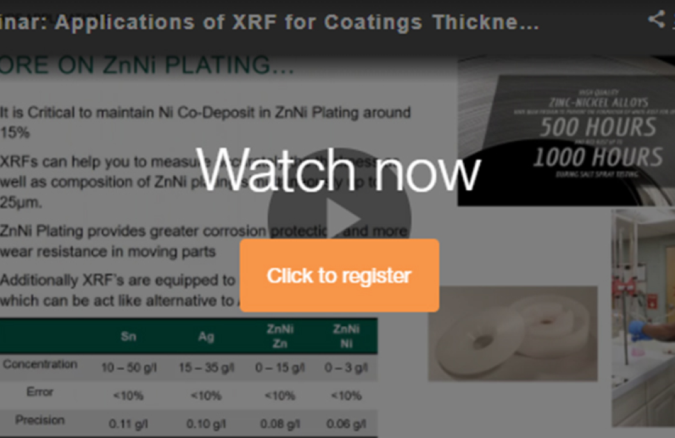 Applications of XRF for Coating Thickness Measurement